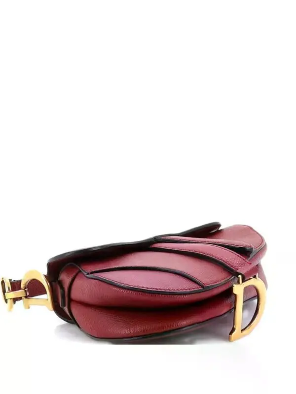Dior Saddle Handbag Leather Mini Shoulder Bag - Red