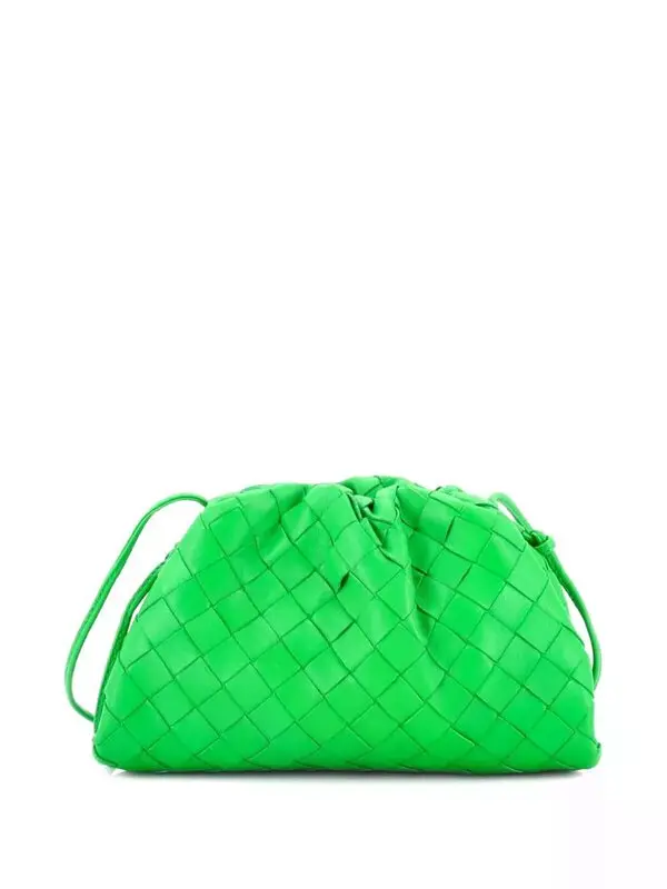 Bottega Veneta The Pouch Intrecciato Nappa Mini Crossbody Bag - Green