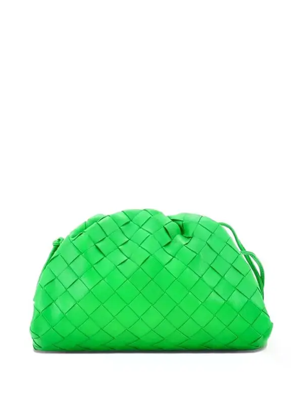 Bottega Veneta The Pouch Intrecciato Nappa Mini Crossbody Bag - Green