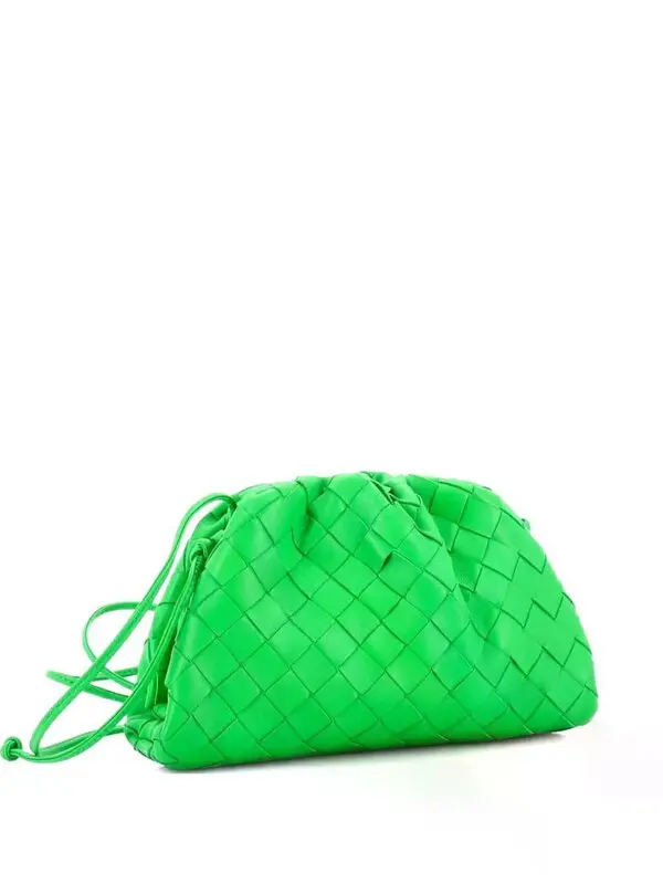 Bottega Veneta The Pouch Intrecciato Nappa Mini Crossbody Bag - Green