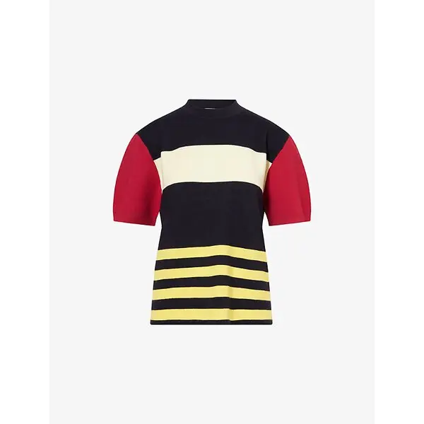 ZANKOV Dumas Contrast-stripe Wool-blend Top
