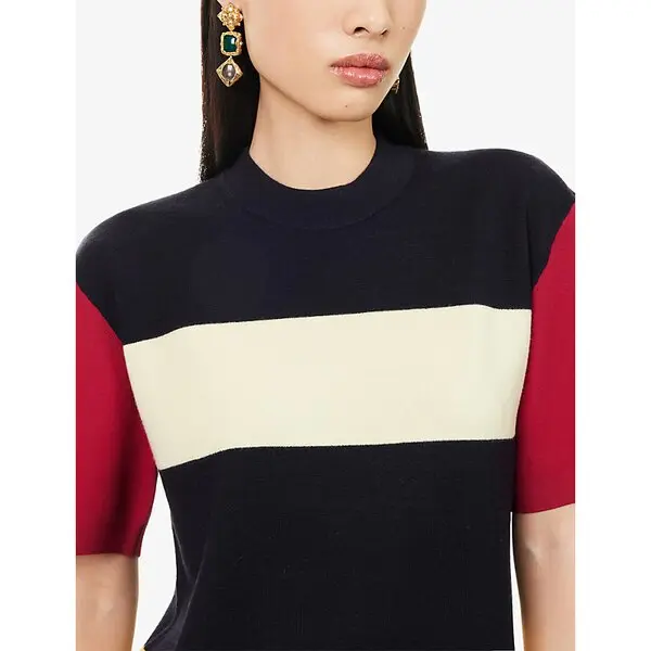 ZANKOV Dumas Contrast-stripe Wool-blend Top