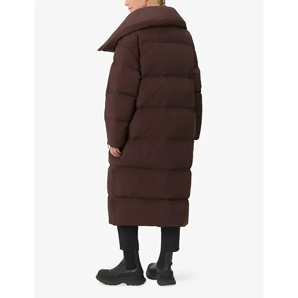 Sweaty Betty Nimbus Cloud Longline Shell-down Puffer Coat - Sable Brown