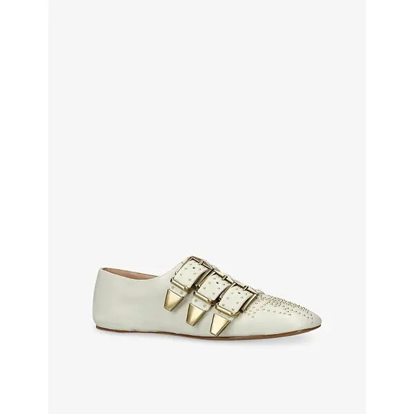 Chloé Susan Buckled Flat Leather Pumps
