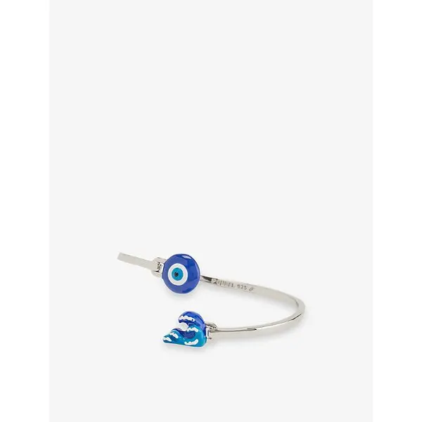 POUBEL Evil Eye La Mer Bangle - Silver Blue