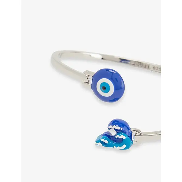 POUBEL Evil Eye La Mer Sterling-silver Enamelled Bangle
