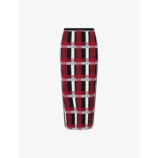 ZANKOV Checked Stretch-woven Maxi Skirt - Black