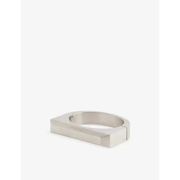 Rick Owens Logo-engraved Beveled Aluminium Bangle - Palladio