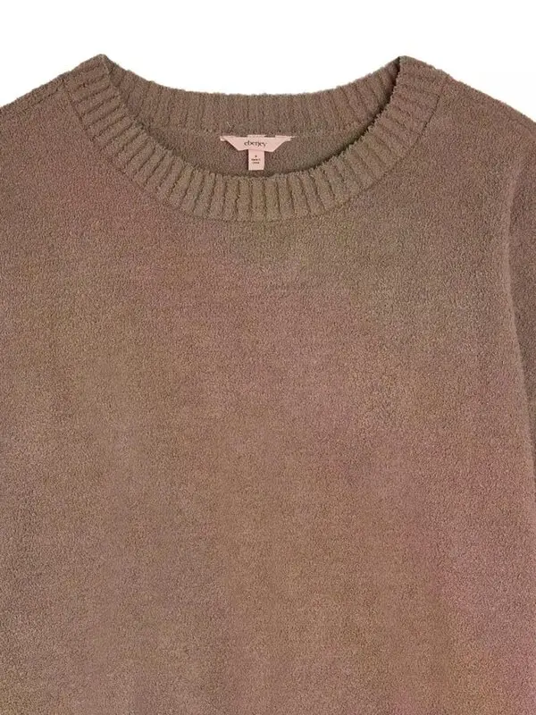 Eberjey Taupe Crew Neck Long Sleeve Sweater - Brown