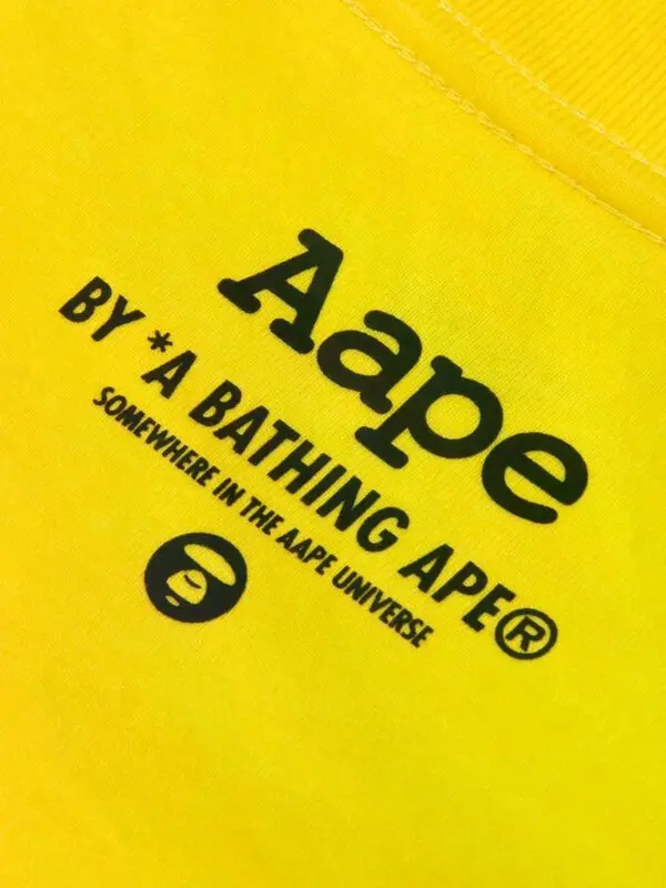 AAPE BY *A BATHING APE Heart-graphic T-shirt - Yellow