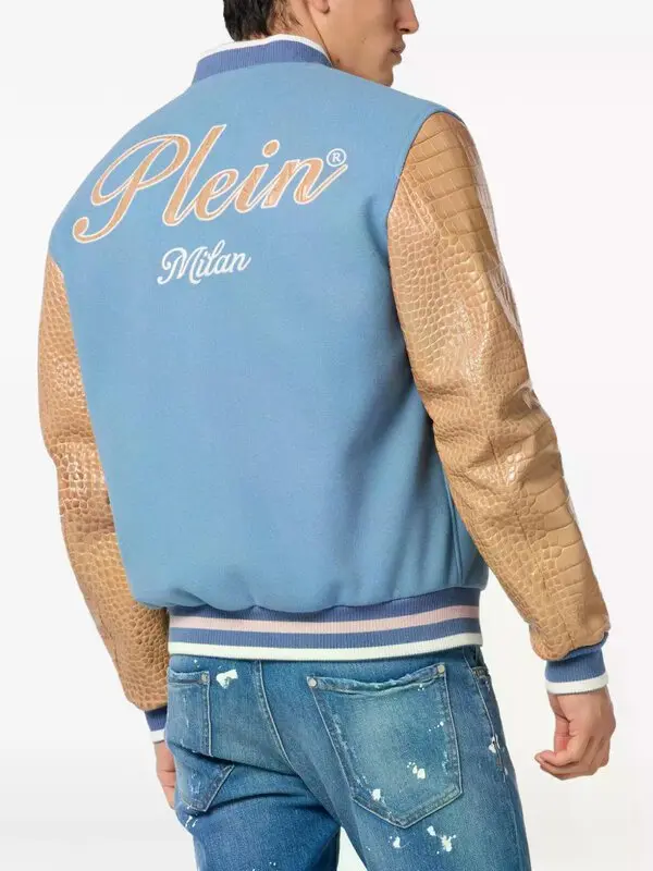 Philipp Plein Leather Bomber Jacket