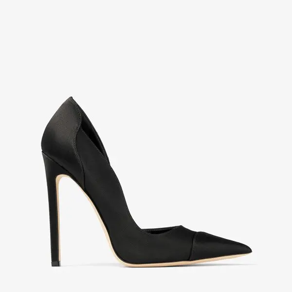 JIMMY CHOO Brigitte 120 Satin Pumps - Black
