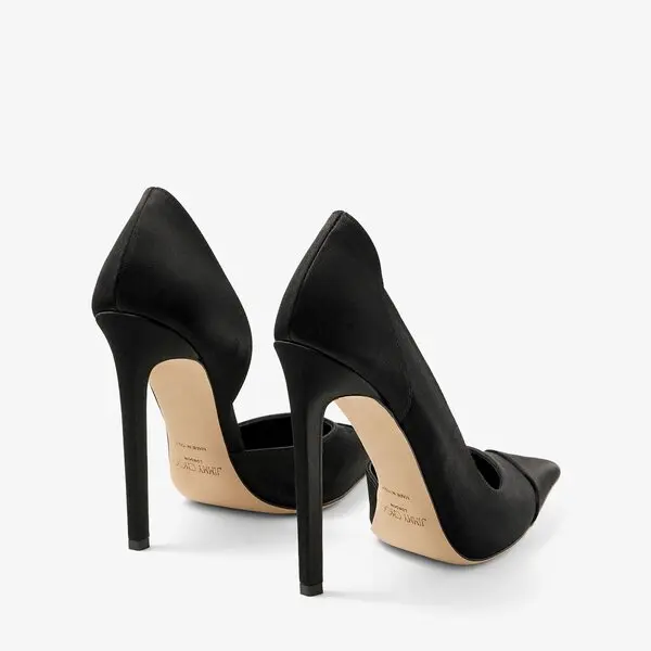 JIMMY CHOO Brigitte 120 Satin Pumps - Black