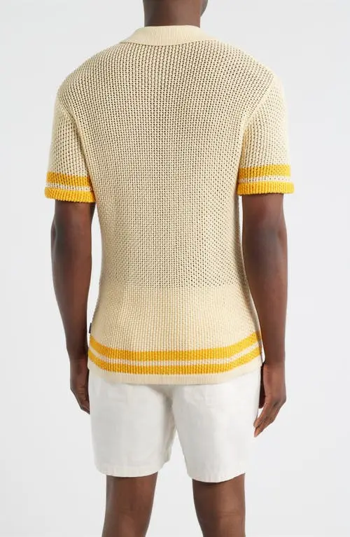 MAVRANS Stripe Open Stitch Organic Cotton Polo