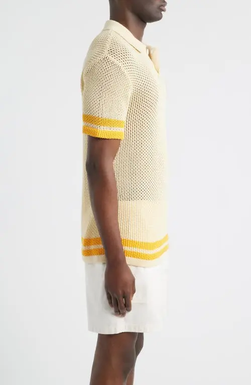 MAVRANS Stripe Open Stitch Organic Cotton Polo