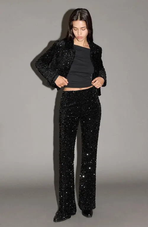 Mango Sequin Flare Jeans