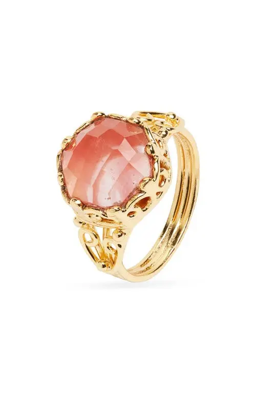 KIARA BY KI-ELE Valentina Cherry Quartz Ring - Gold