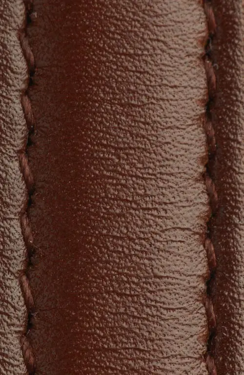 Saint Laurent Monogram Keeper Leather Skinny Belt - Ginger Bread