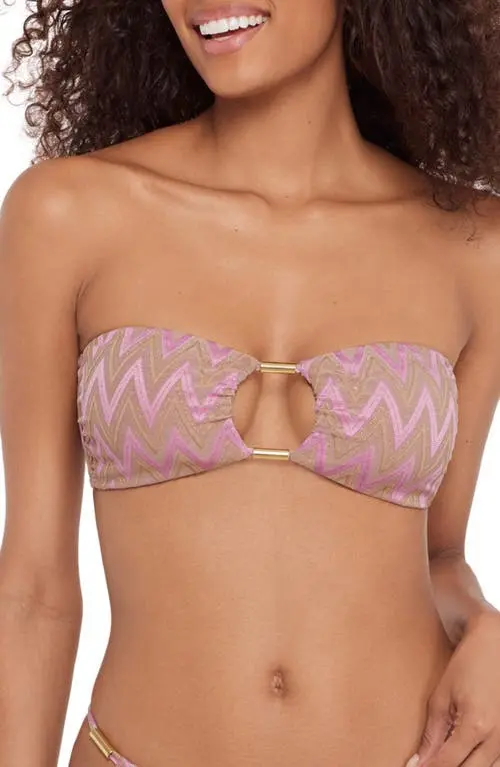 Steve Madden Beaded Cutout Strapless Bikini Top - Orchid