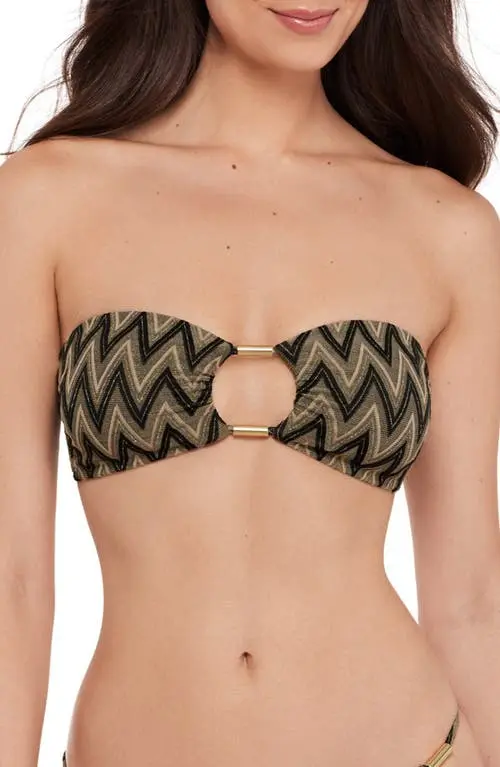 Steve Madden Beaded Cutout Strapless Bikini Top - Raven Black