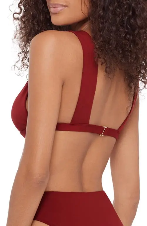 Steve Madden Studded Triangle Bikini Top - Sangria