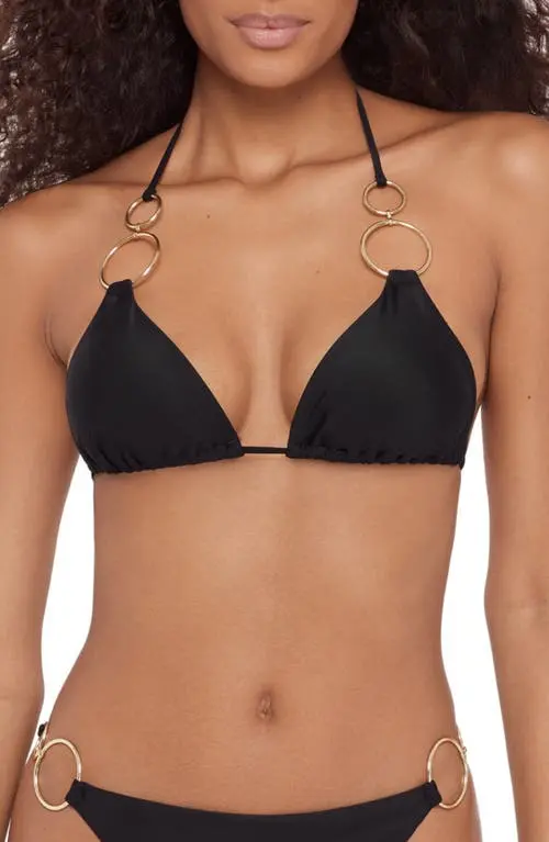 Steve Madden Ring Triangle Bikini Top - Raven Black