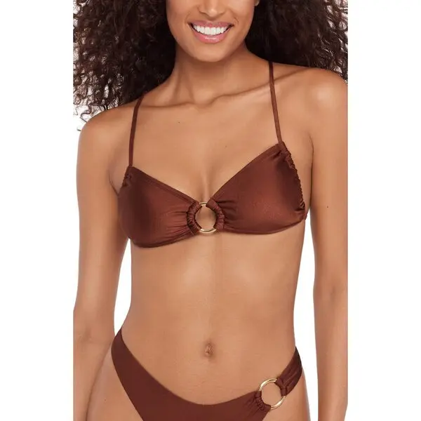 Steve Madden O-ring Bikini Top - Oak Brown