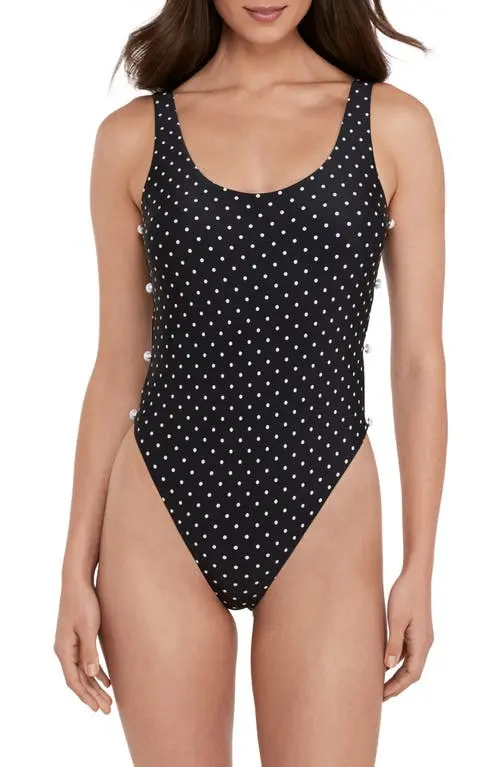 Steve Madden Side Cutout Open Back One-piece Swimsuit - Raven Black