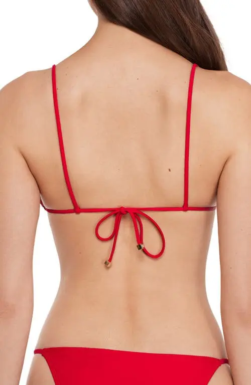 Steve Madden Chain Detail Triangle Bikini Top - Cherry Red