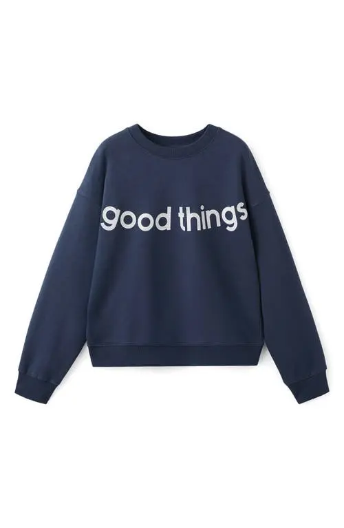 Mango Glitter Message Cotton Sweatshirt