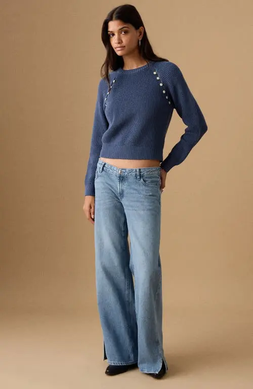Mango Button Detail Crop Sweater