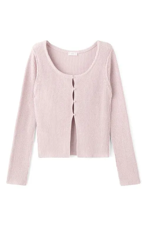Mango Cotton-blend Button-up Cardigan - Light Pink