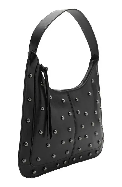 Mango Studded Faux Leather Shoulder Bag