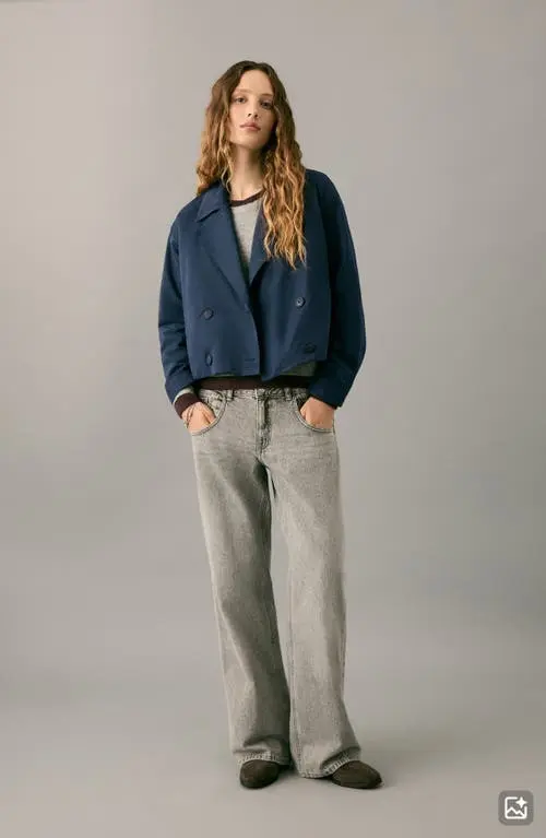 Mango Double-breasted Cropped Jacket