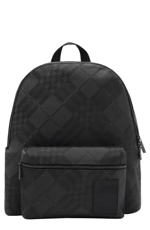 Burberry Chester Check Jacquard Backpack - Black
