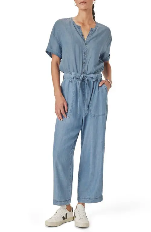 Splendid Rayanne Tie-waist Chambray Jumpsuit - Indigo Blue