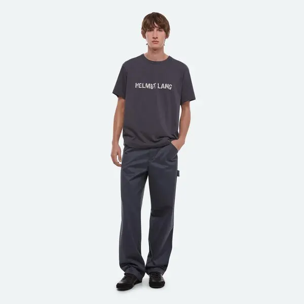 Helmut Lang Crumpled Logo Tee - Slate Blue