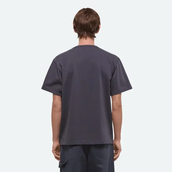 Helmut Lang Crumpled Logo Tee - Slate Blue