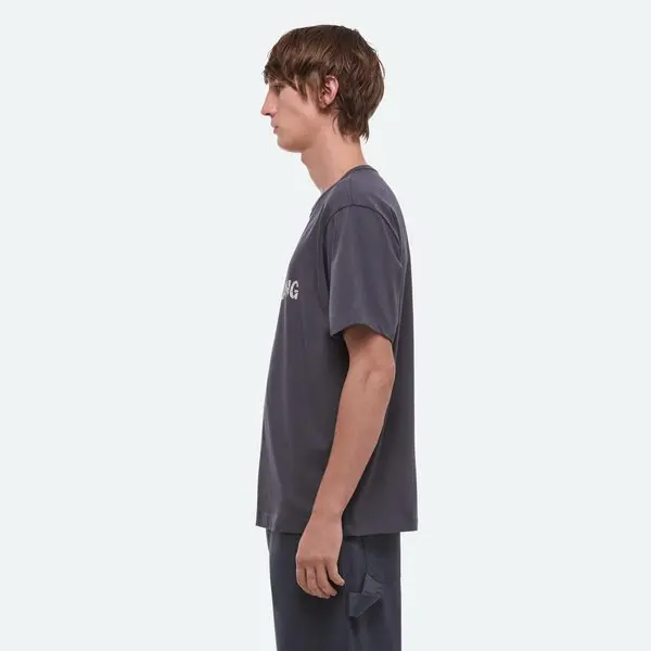 Helmut Lang Crumpled Logo Tee - Slate Blue