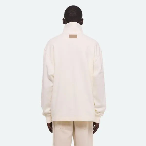 Helmut Lang Quarter-zip Cotton Fleece Sweatshirt - Vintage White