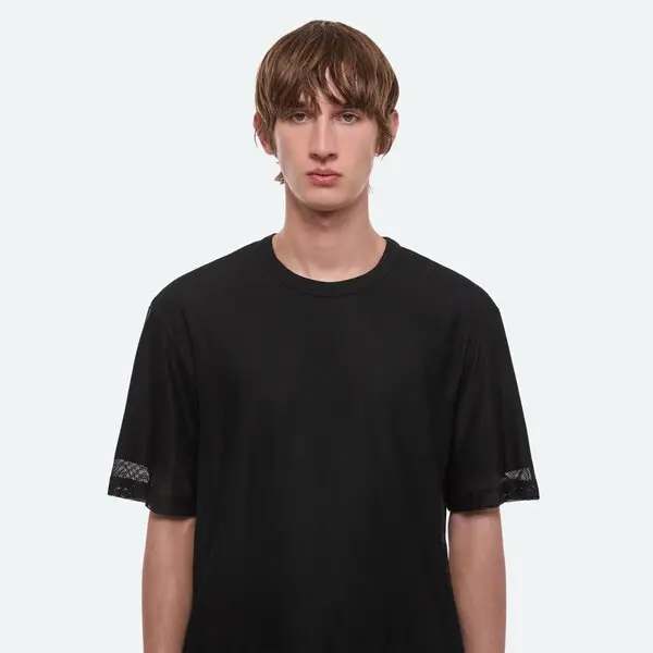 Helmut Lang Mesh Layered Tee - Black