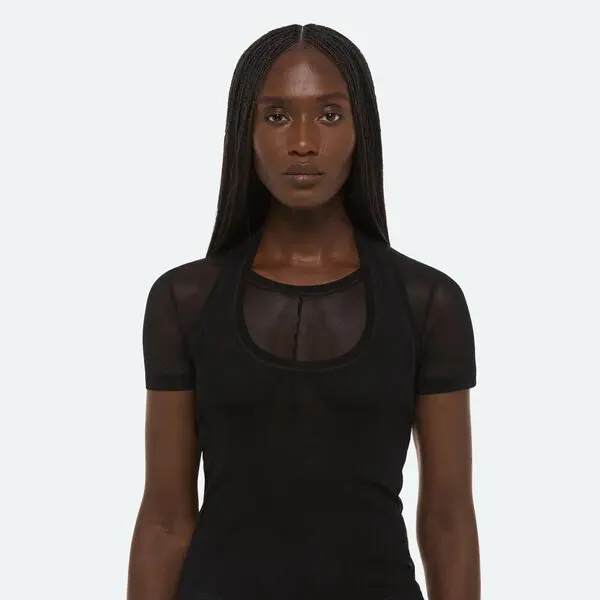 Helmut Lang Layered Mesh Tee - Black