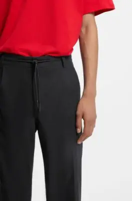 Hugo Performance-stretch Modern-fit Trousers In Ottoman Fabric