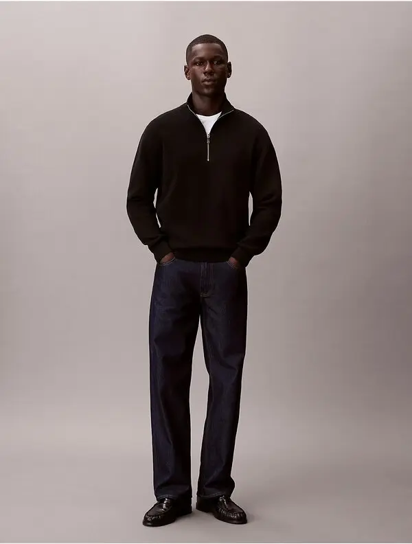 Calvin Klein Smooth Cotton Quarter-zip Sweater