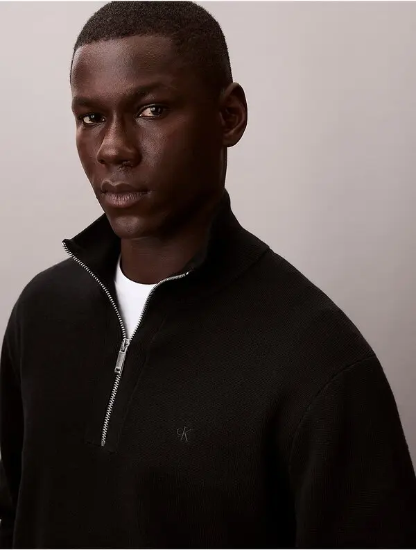 Calvin Klein Smooth Cotton Quarter-zip Sweater