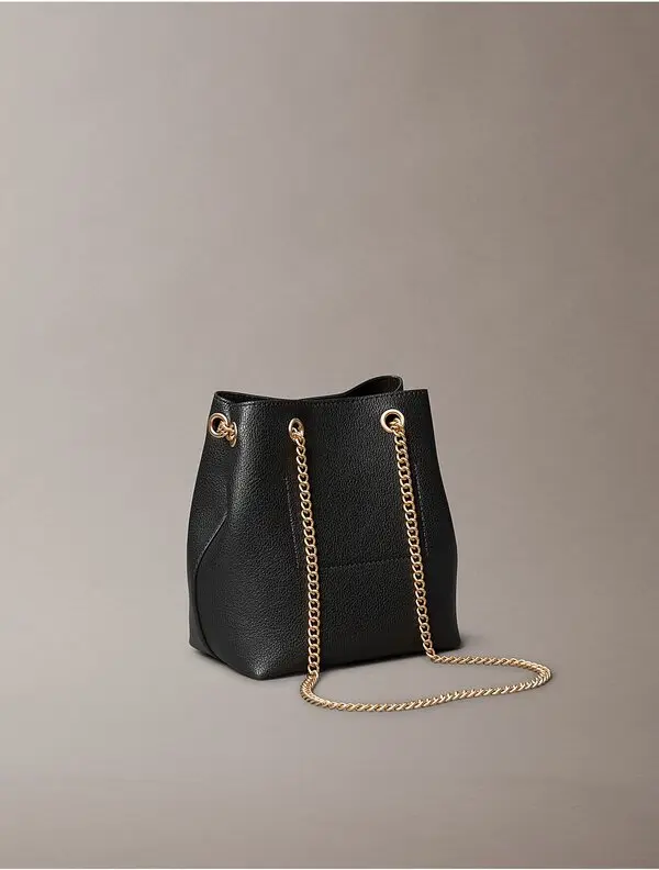 Calvin Klein Minimal Monogram Bucket Bag - Black