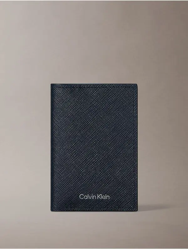 Calvin Klein Refined Saffiano Compact Bifold Wallet - Blue Nights