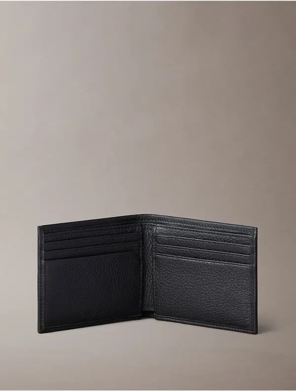 Calvin Klein Pebble Grain Leather Bifold Wallet - Black