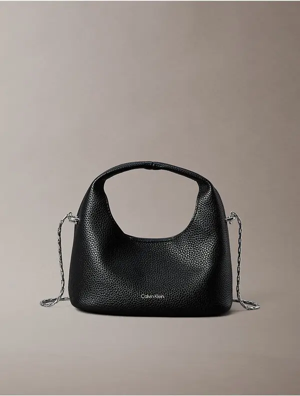 Calvin Klein Pebble Grain Small Slouchy Bag - Black