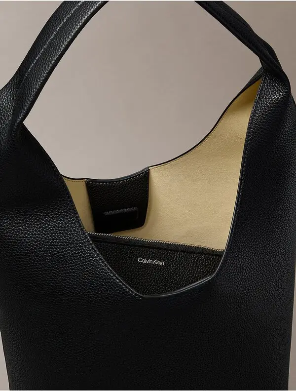 Calvin Klein Pebble Grain Slouchy Bag - Black